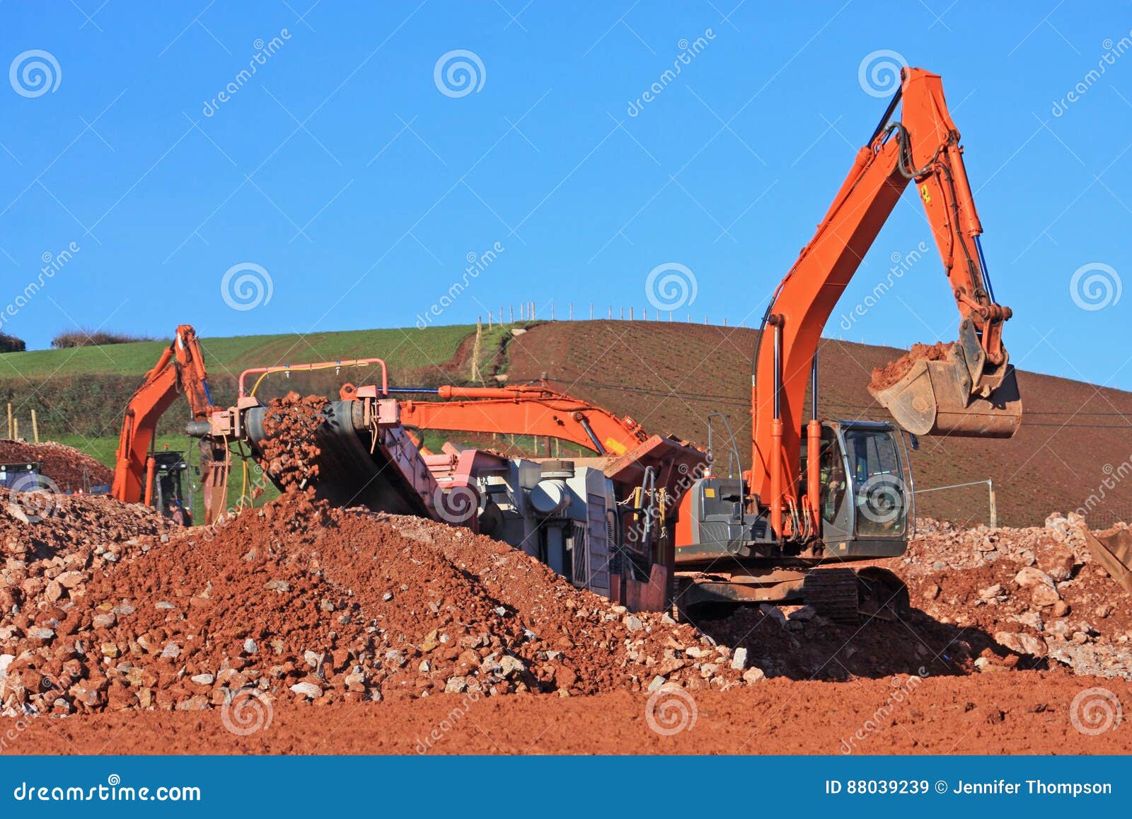 Red Digger In Stone-pit Stock Photography | CartoonDealer.com #78779996