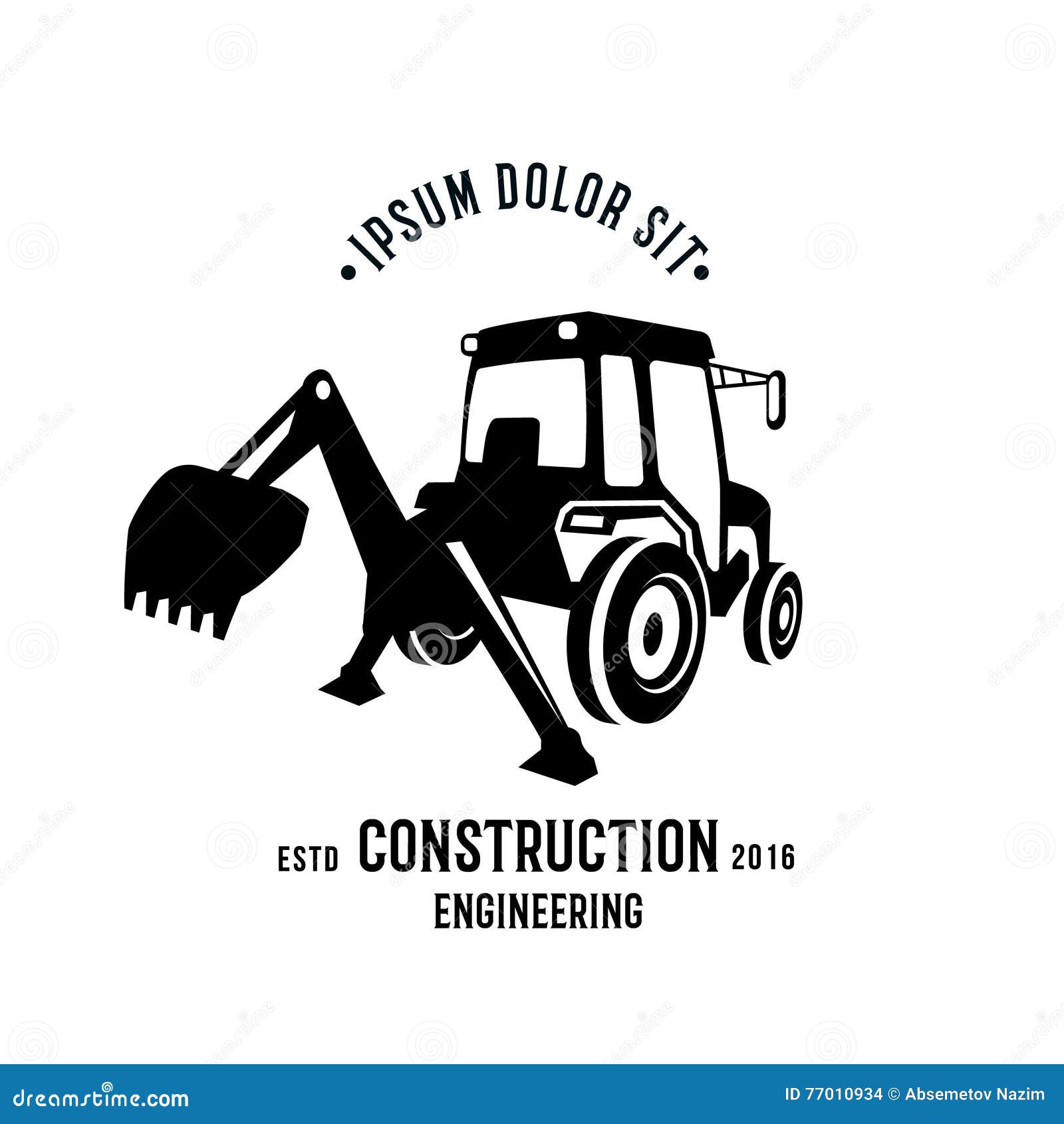 Digger Tractor Emblem Abstract Stock Vector - Illustration of logo ...