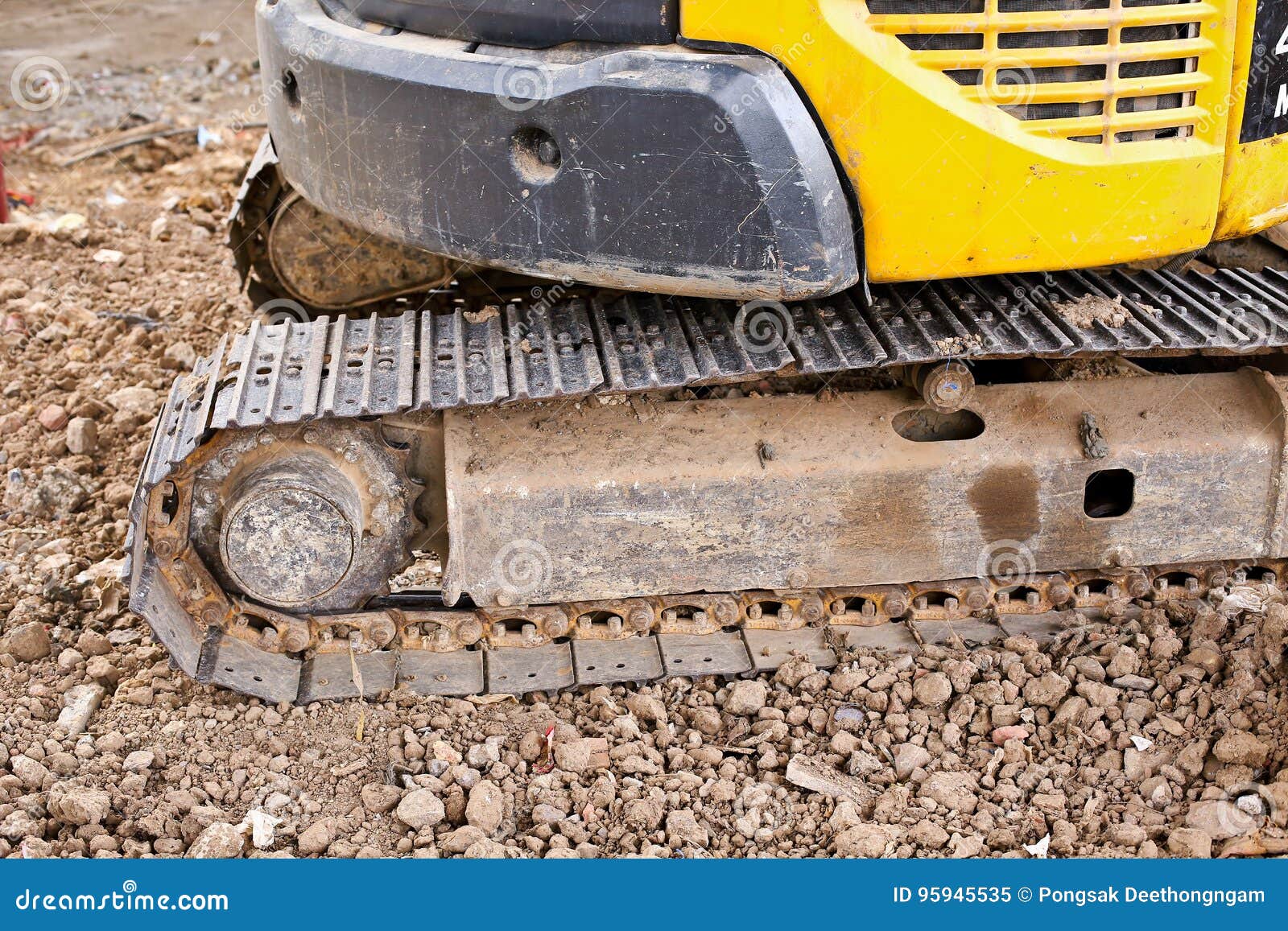 Digger tractor, stock image. Image of gravel, excavator - 95945535