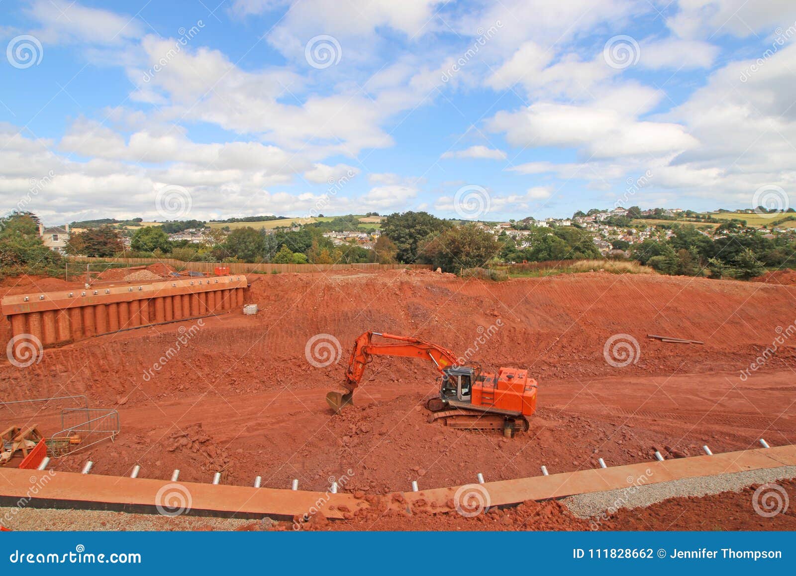 Digger at work stock photo. Image of gravel, works, heavy - 111828662