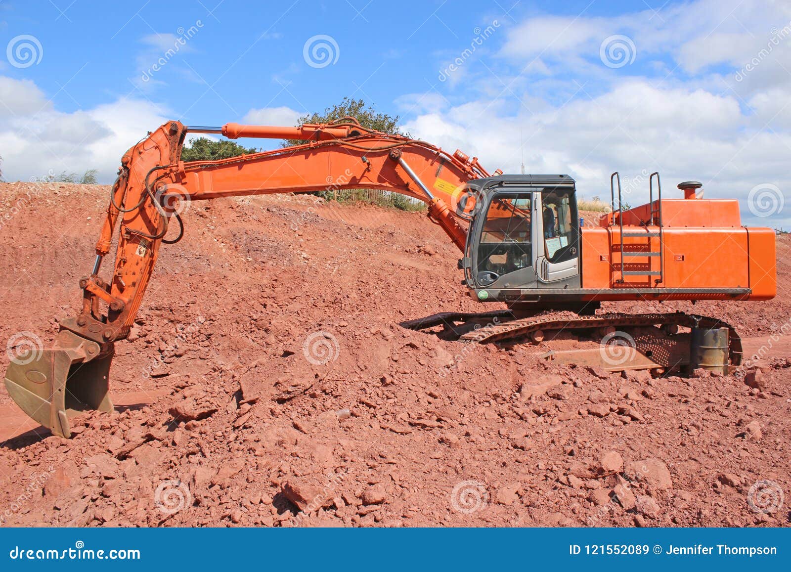 Digger at work stock image. Image of roadworks, plant - 121552089