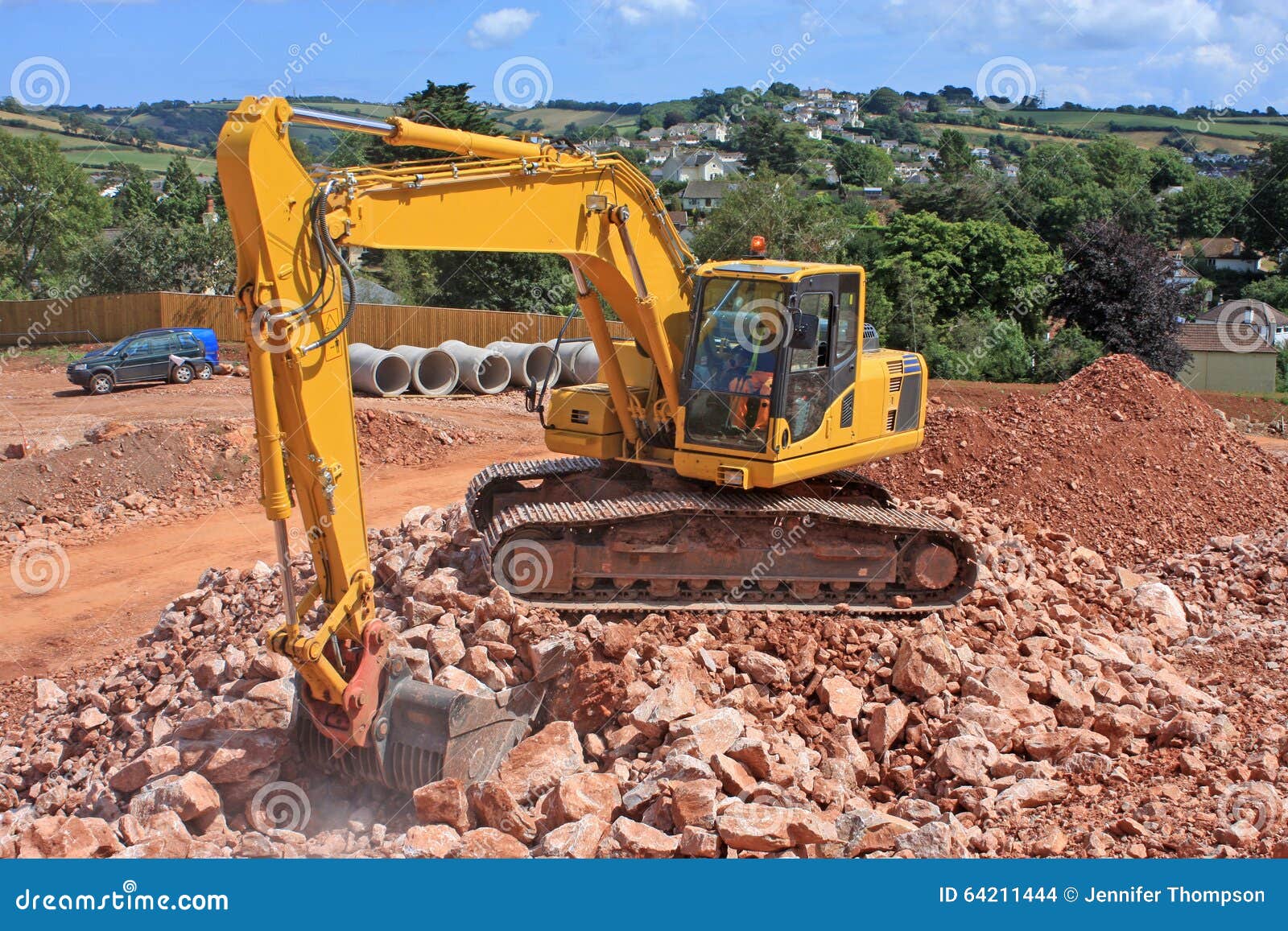 Digger stock photo. Image of working, heavy, works, site - 64211444