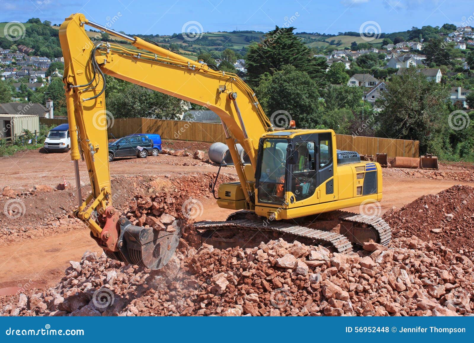 Digger stock photo. Image of bulldozers, truck, working - 56952448