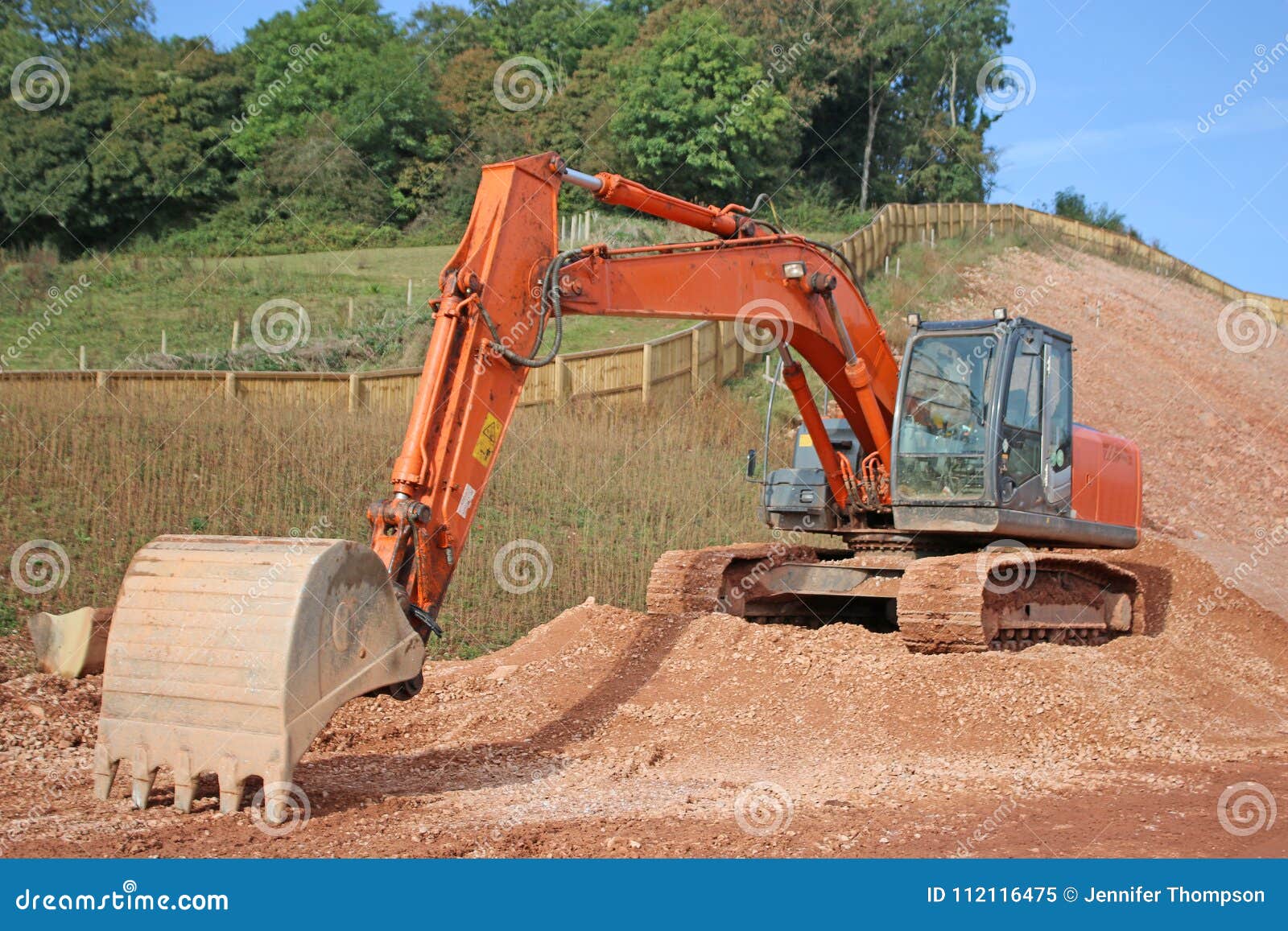 Digger at work stock image. Image of tracks, industrial - 112116475