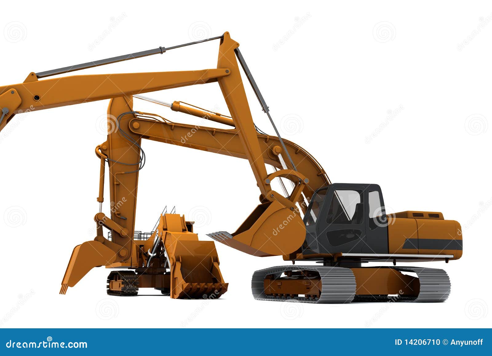 Diggers stock photo. Image of dirt, machine, construction - 14206710