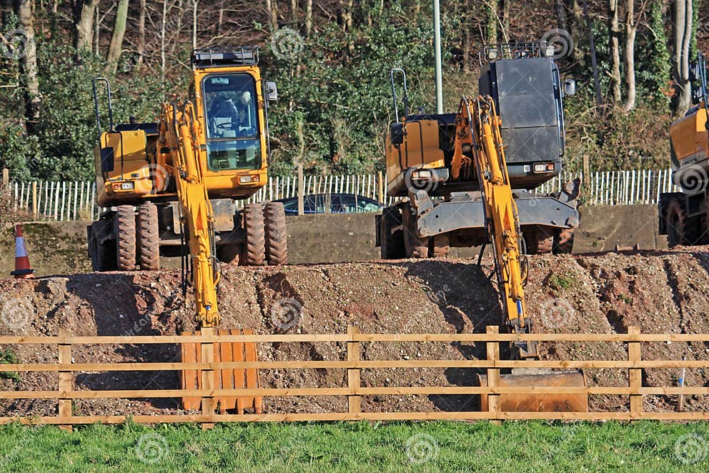 Diggers stock image. Image of swing, truck, works, tracks - 51686617