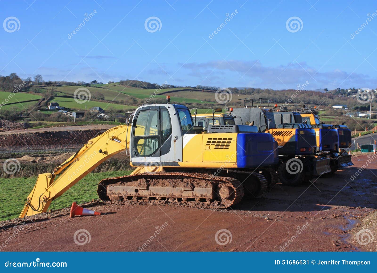 Diggers stock image. Image of tracks, diggers, roadworks - 51686631