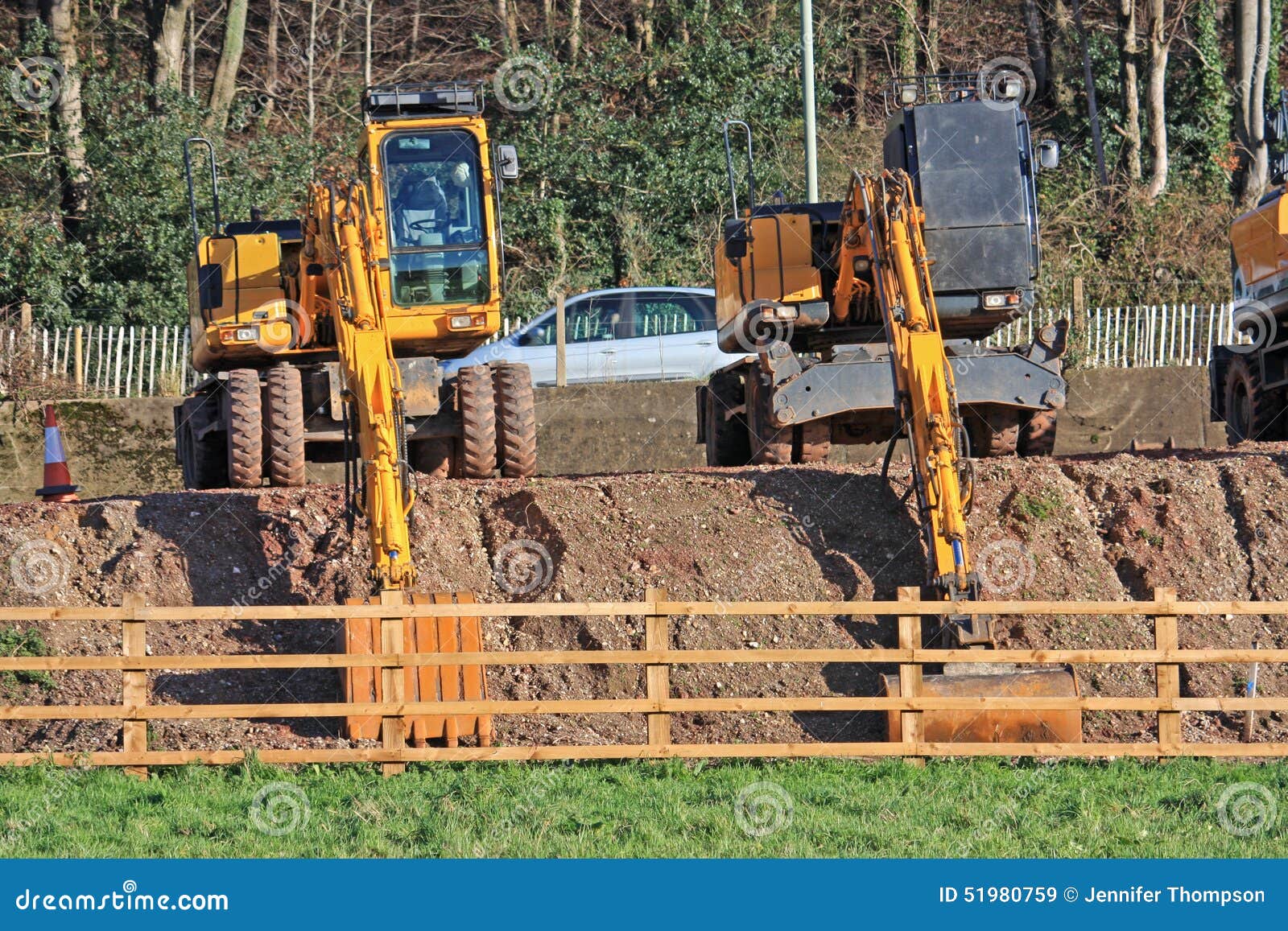 Diggers stock image. Image of truck, tracks, roadworks - 51980759