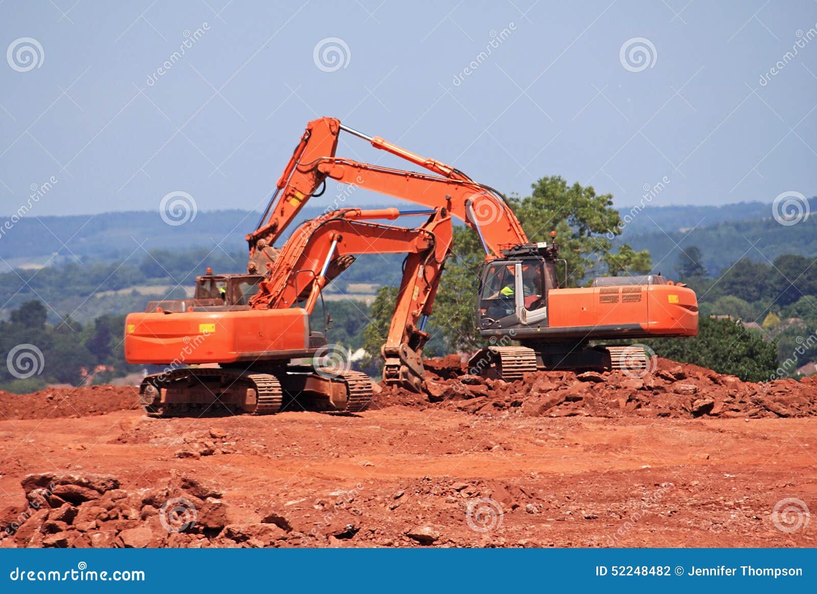 Diggers stock photo. Image of earth, hydraulic, site - 52248482