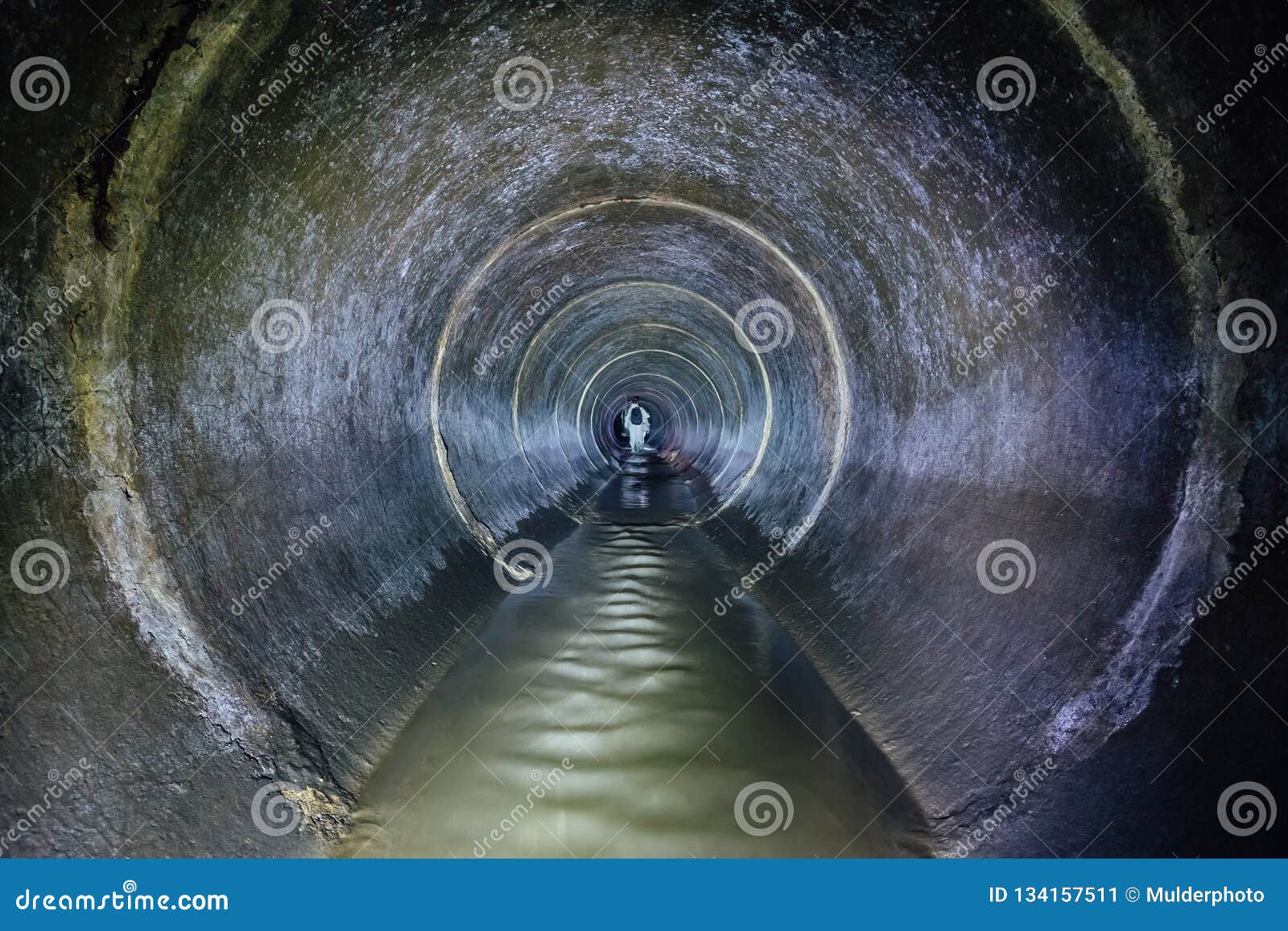 Diggers Urban Explorers are Exploring Underground River Flowing in ...