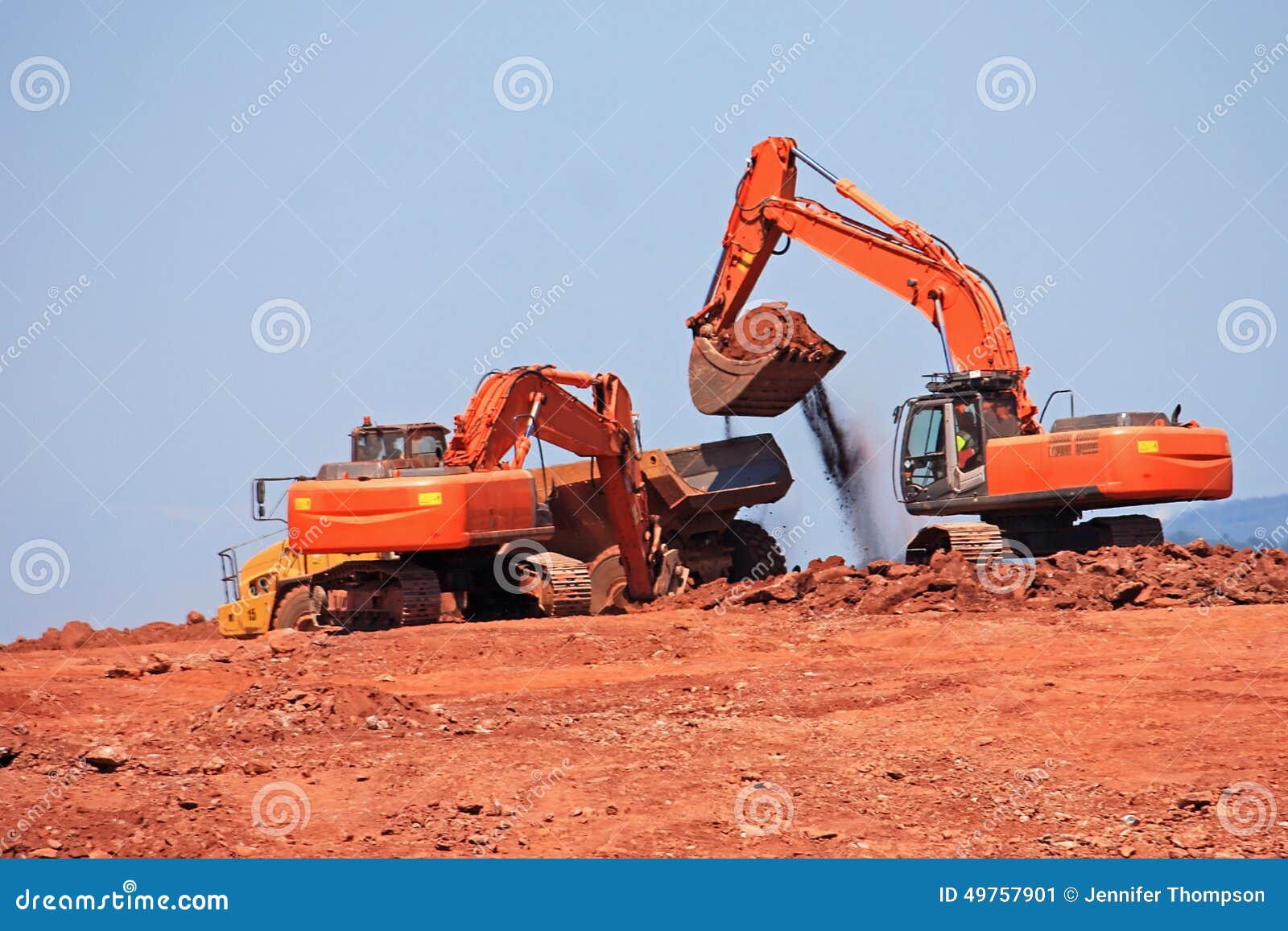 Diggers stock image. Image of working, tracks, tipper - 49757901