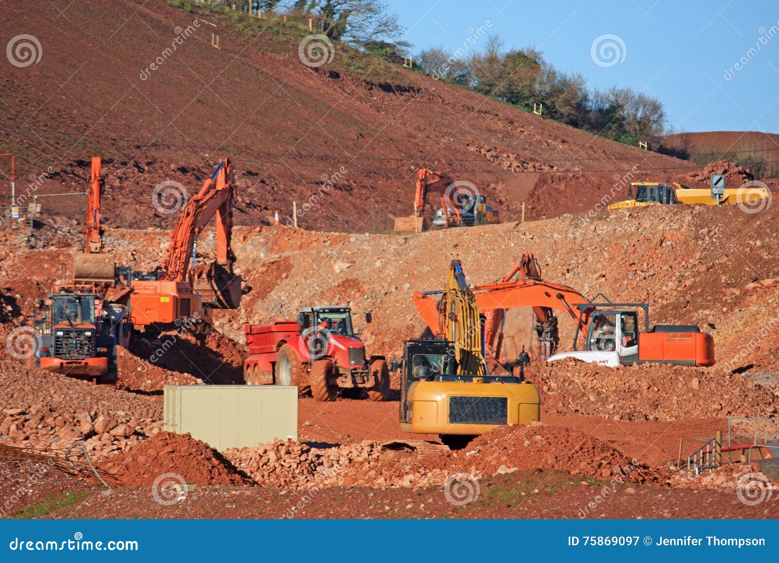 Diggers working stock image. Image of hydraulic, lift - 75869097
