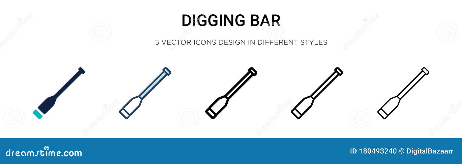 Digging Bar Icon in Filled, Thin Line, Outline and Stroke Style. Vector ...
