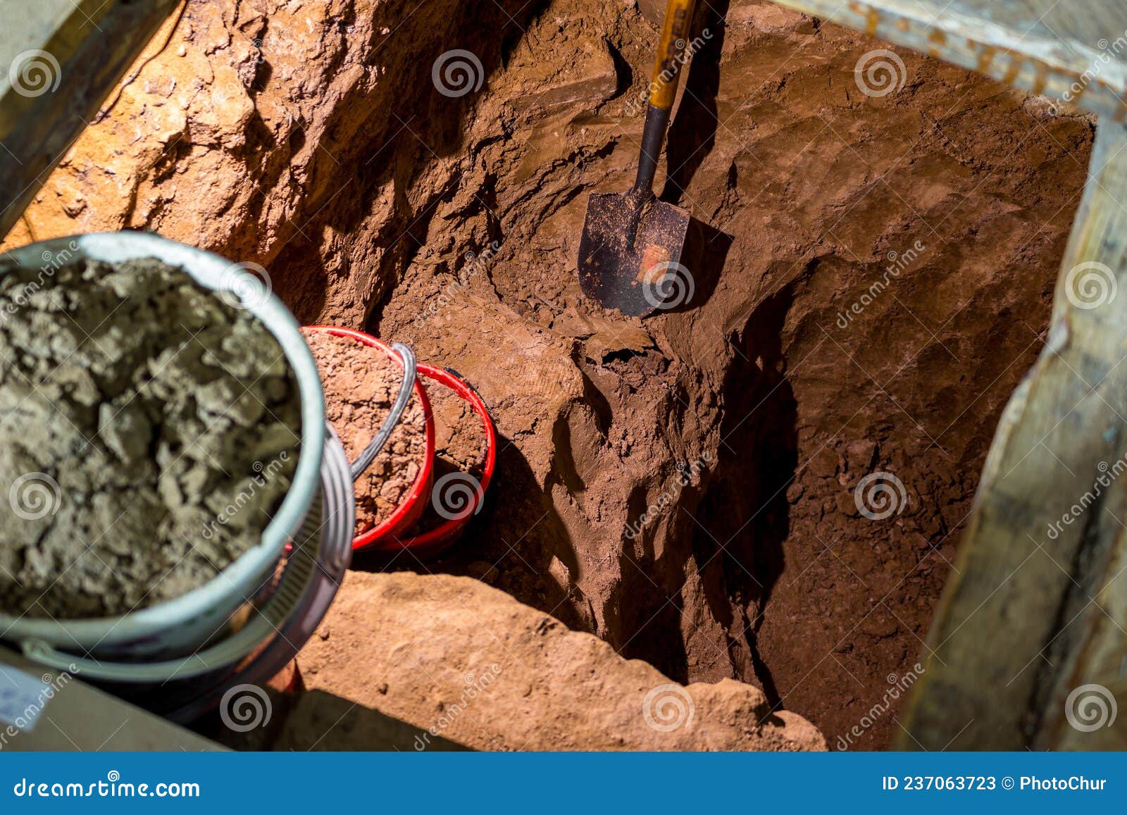 Digging the Basement Under the House Manually Stock Image - Image of ...
