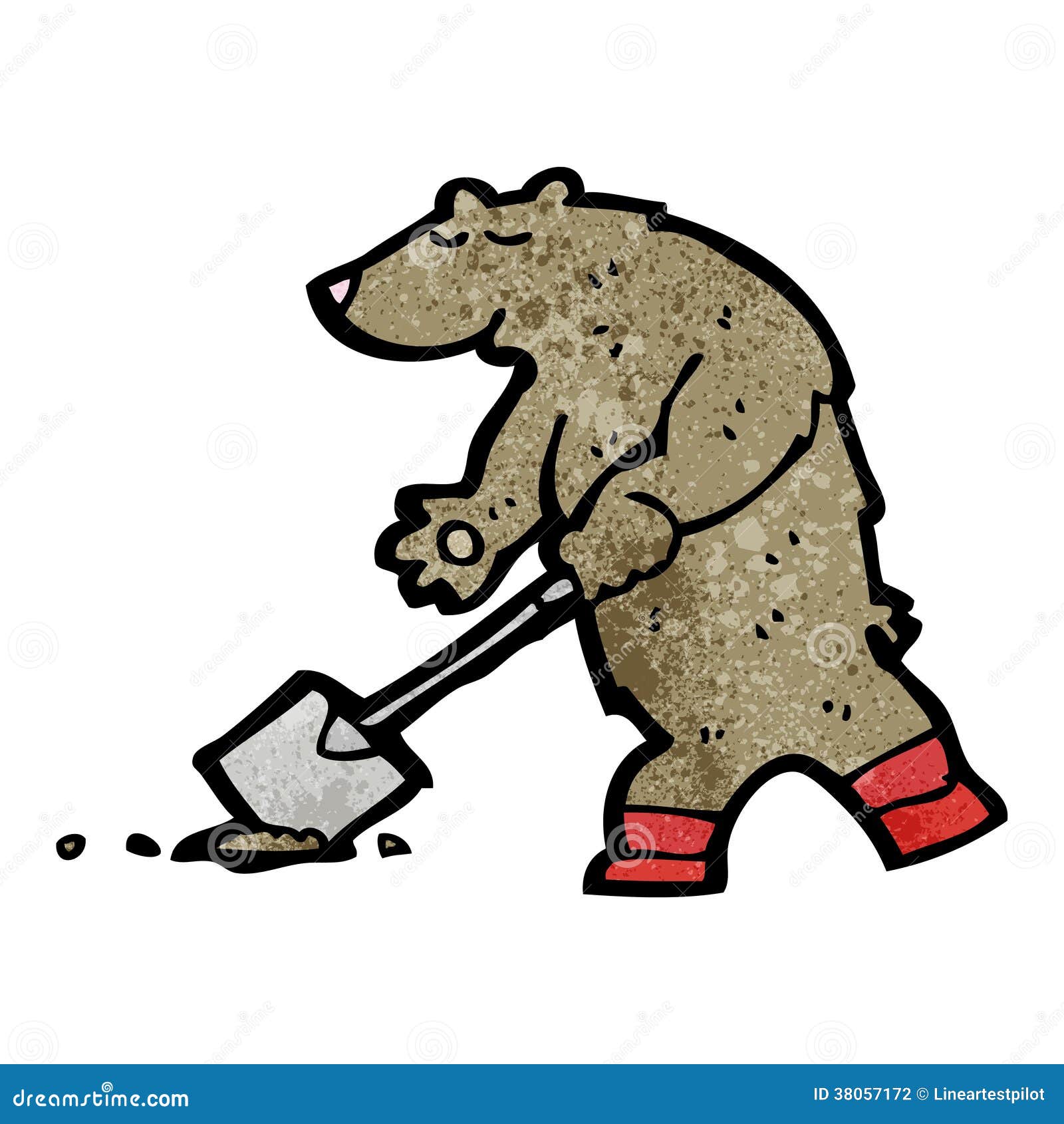 Digging bear cartoon stock vector. Illustration of cartoon - 38057172