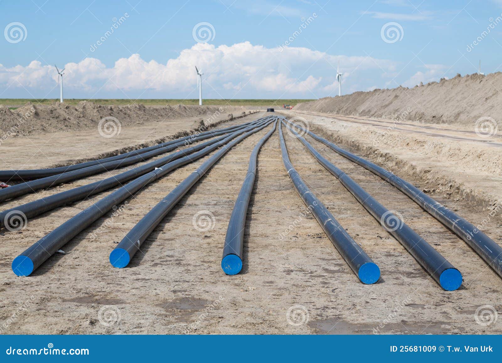 Digging of a Big Electricity Cable Trench Stock Image - Image of dirt ...