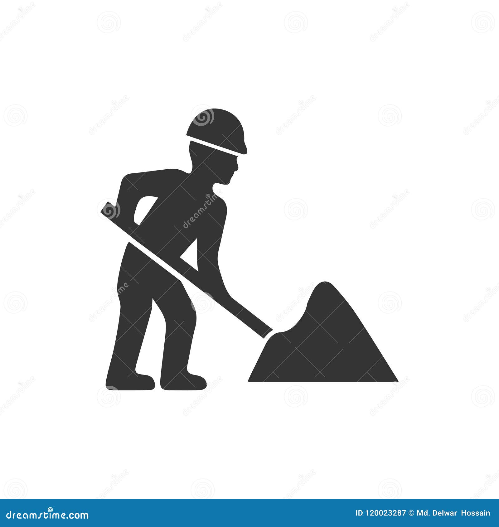 Digging, Construction Icon stock vector. Illustration of vector - 120023287