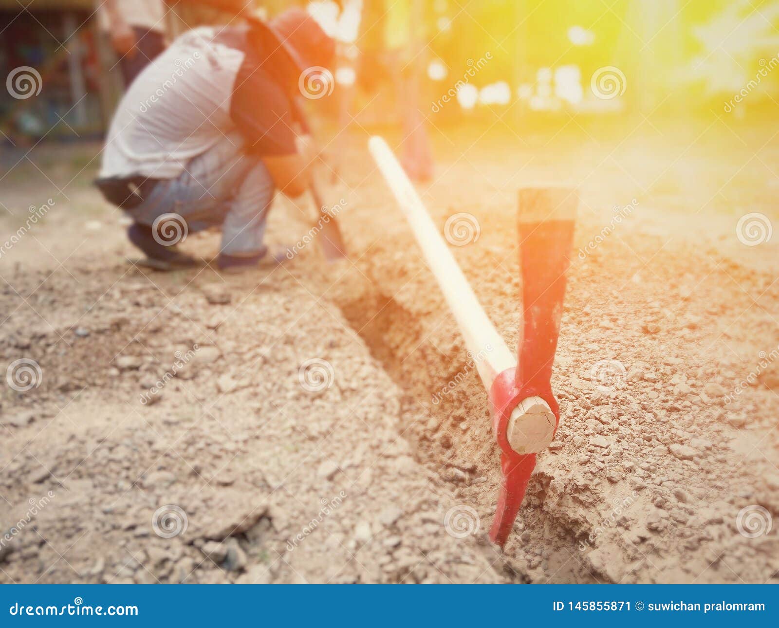 Digging for construction stock image. Image of industrial - 145855871