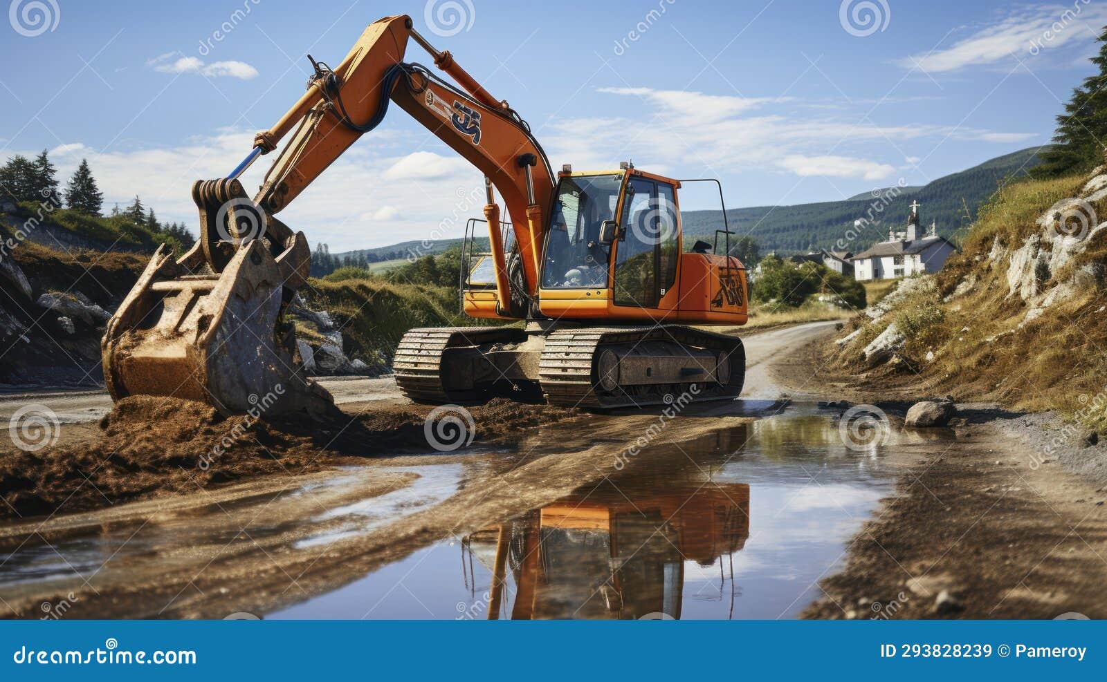 Digging Deep. the Imposing Presence of an Excavator Captured Stock ...