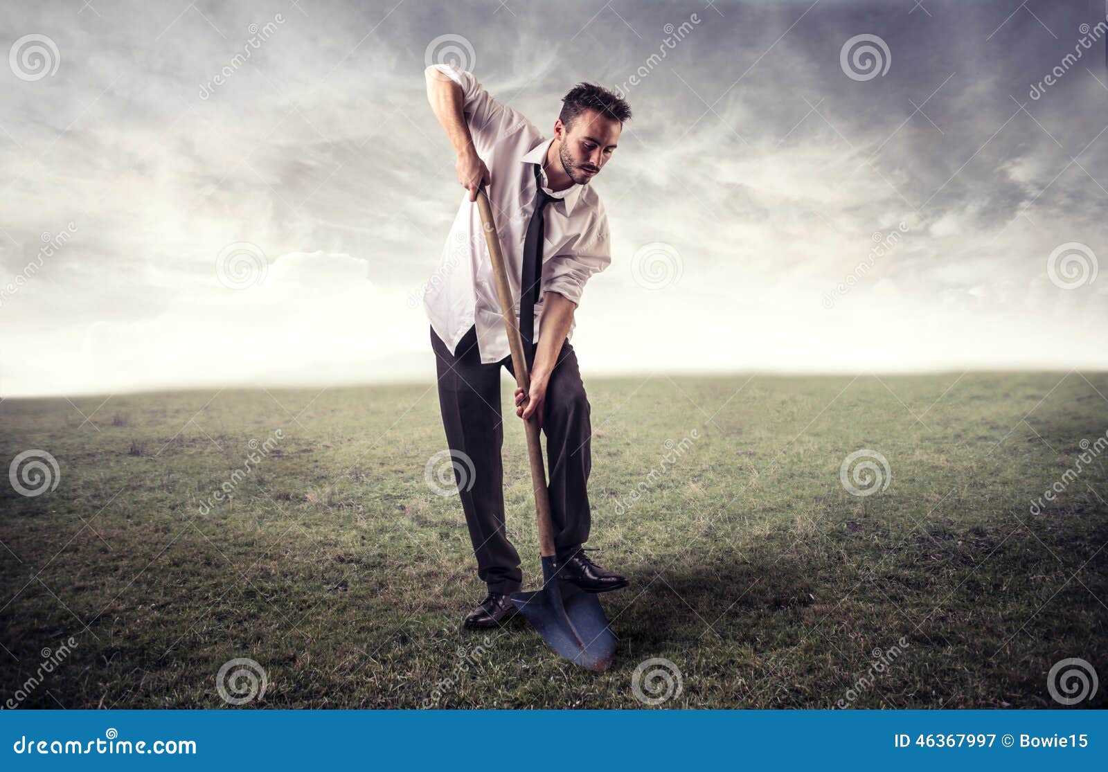 Digging deeper stock image. Image of caucasian, field - 46367997