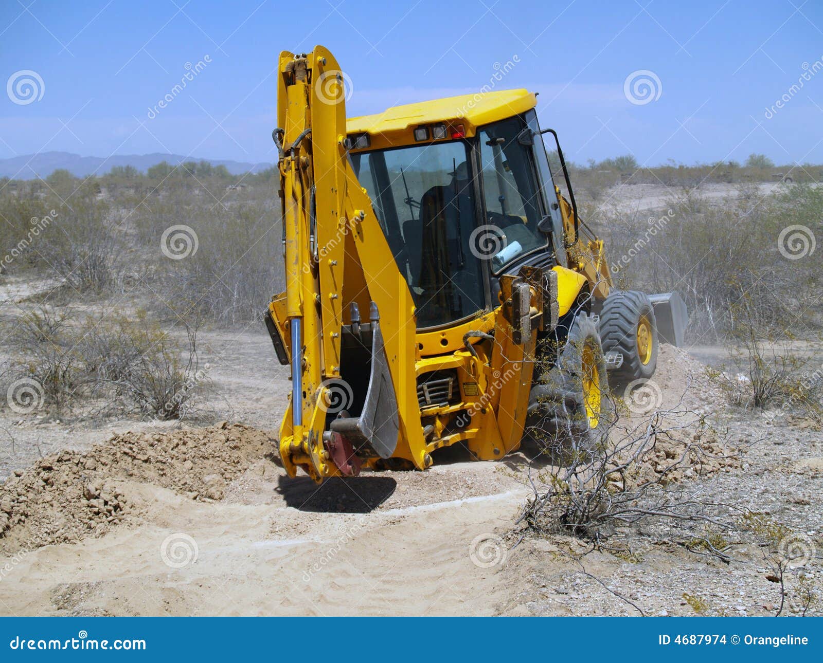 Digging in the Desert stock photo. Image of world, orange - 4687974
