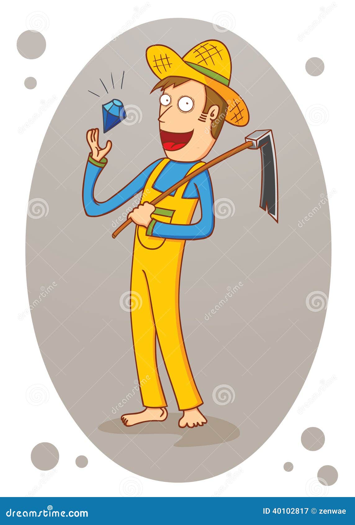 Digging for a diamond stock vector. Illustration of precious - 40102817