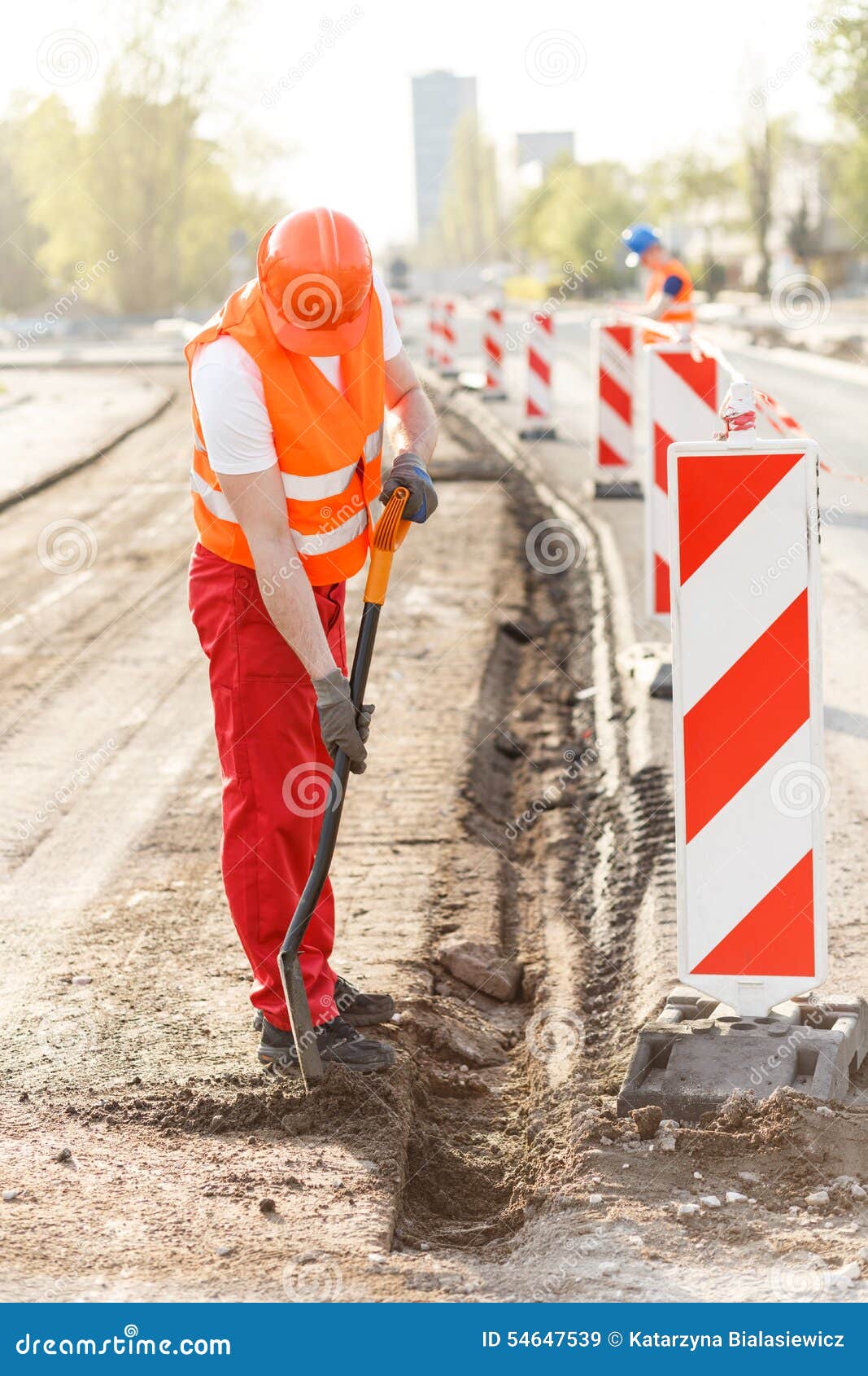 Digging the ditch stock image. Image of sign, build, outside - 54647539