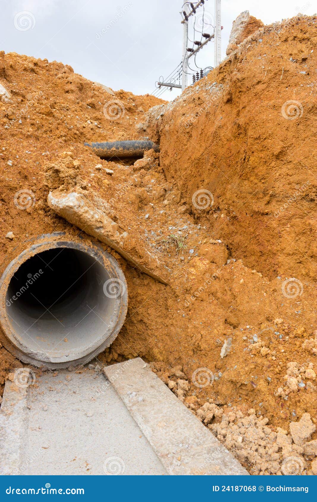 Digging Drains To Prevent Flooding Stock Photo - Image of culvert ...