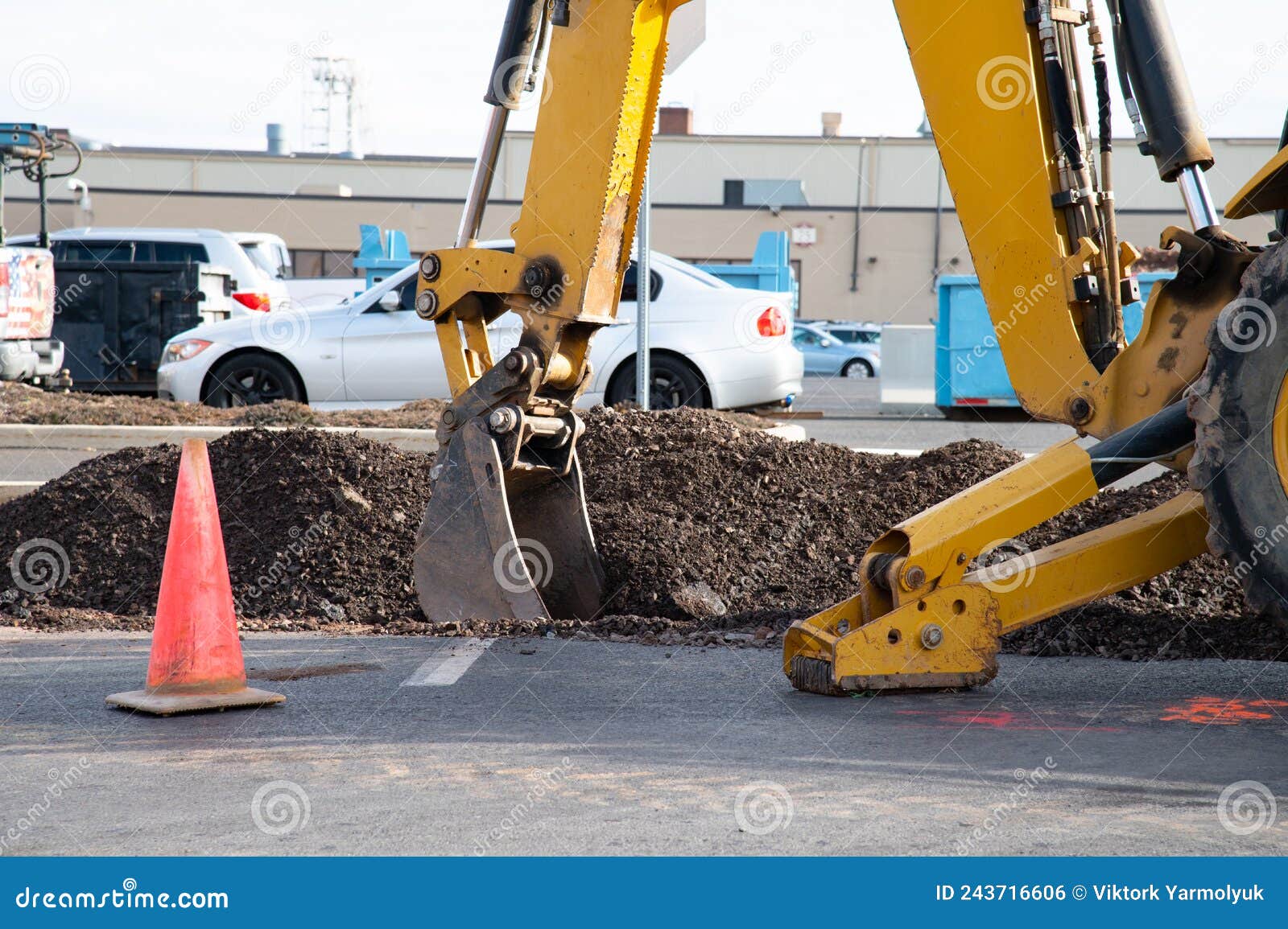 Digging with an Excavator Work Heavy Power Stock Photo - Image of ...
