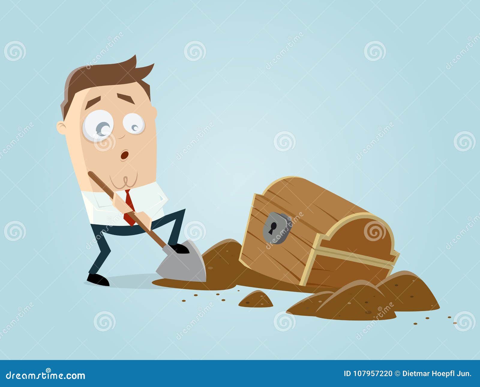 Digging Ground for a Treasure Stock Vector - Illustration of cartoon ...