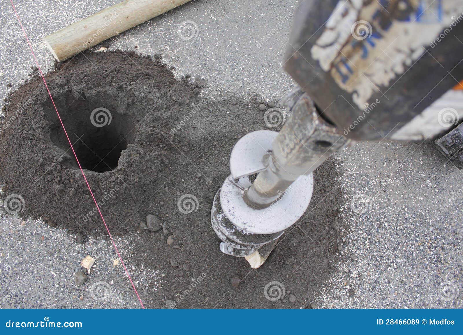 Digging Hole for Fence Post Stock Image - Image of machinery, drill ...