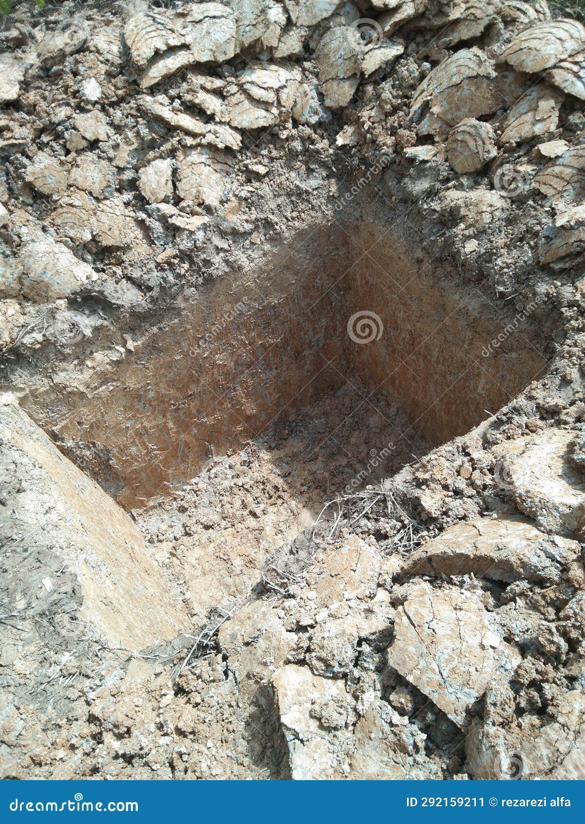 Digging a Hole for a Septic Tank Stock Image - Image of land ...