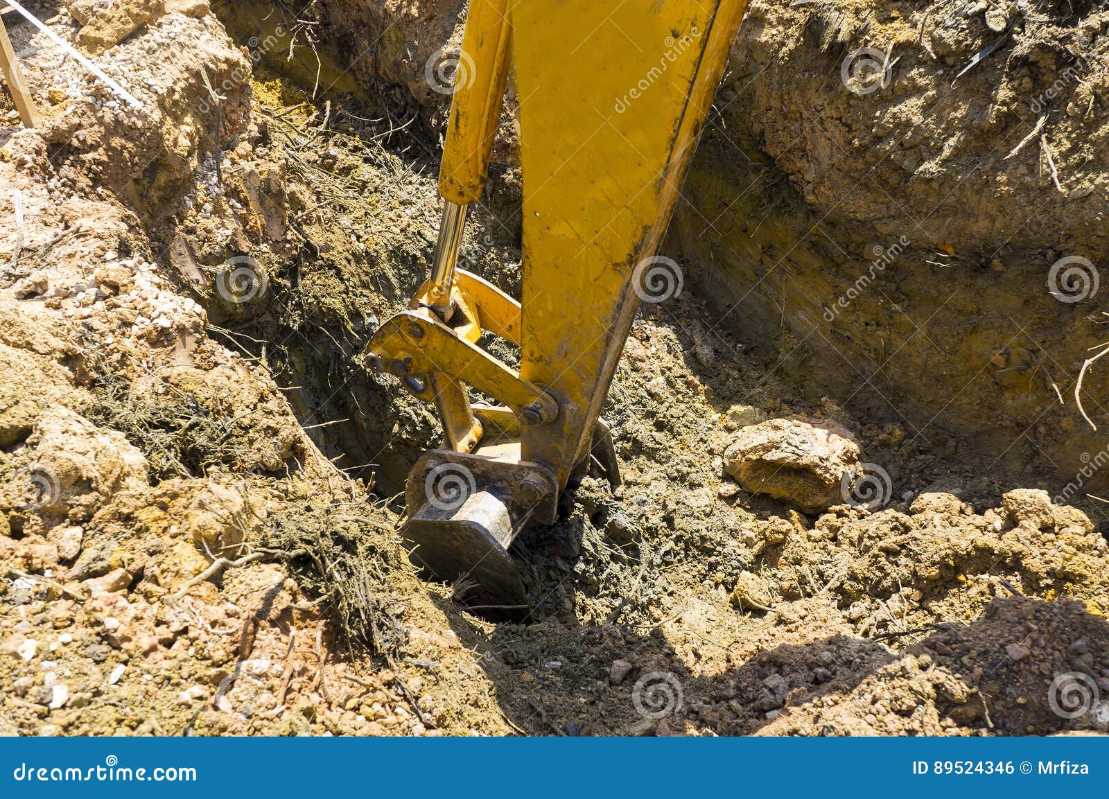 Digging hole stock photo. Image of excavator, bucket - 89524346