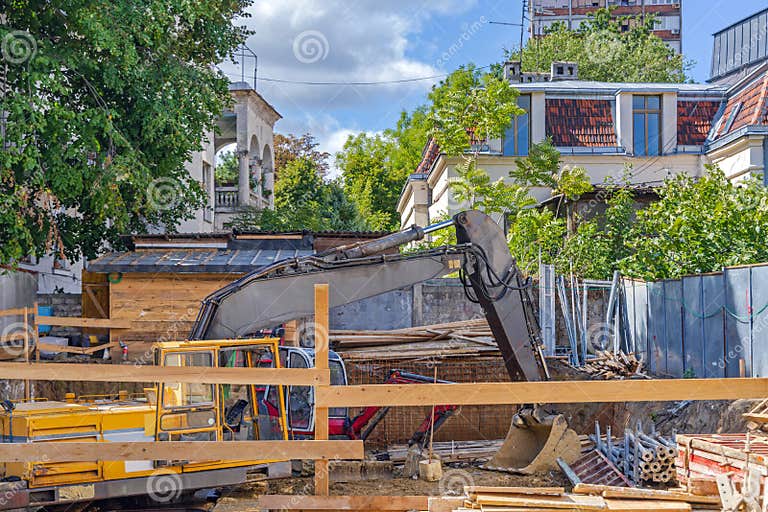 Digging House Basement stock photo. Image of structure - 260889246