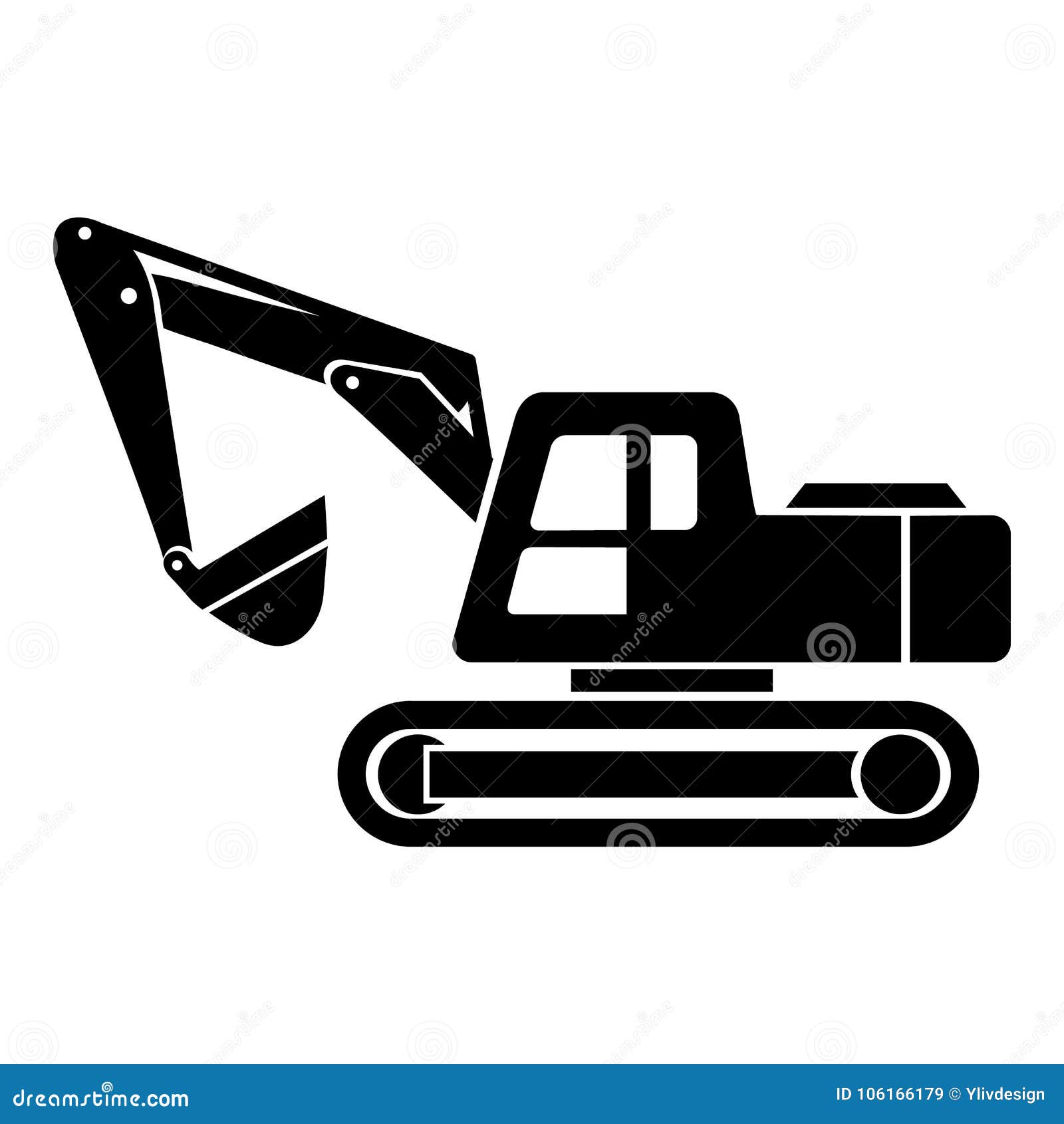 Digging Machine Icon, Simple Style Stock Vector - Illustration of power ...
