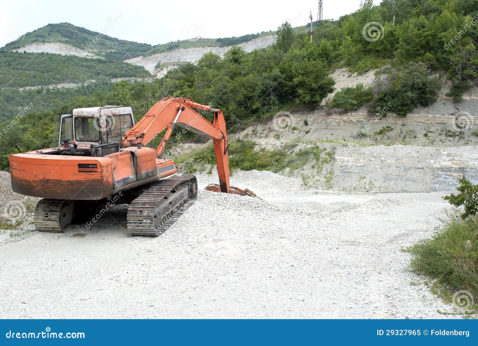 Digging Machine in a Quarry Stock Image - Image of gravel, concrete ...