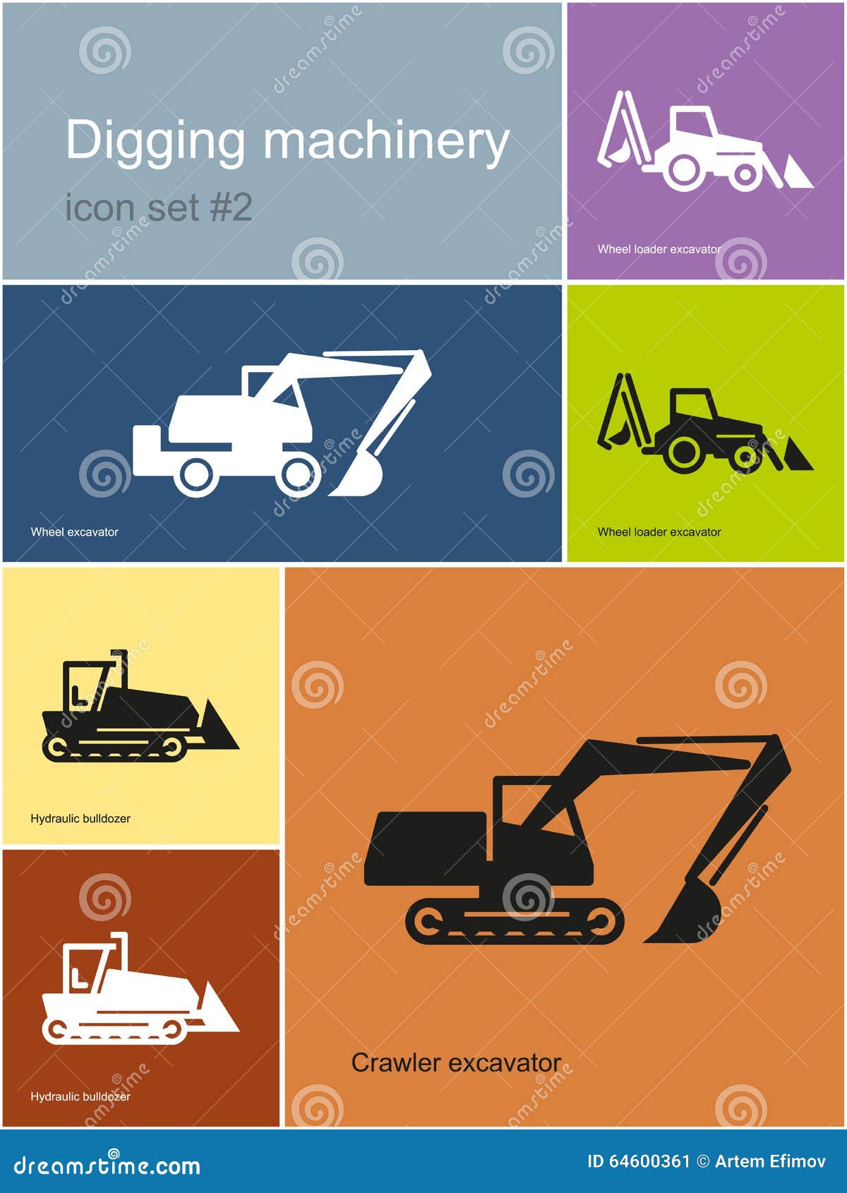 Digging machinery stock vector. Illustration of loader - 64600361