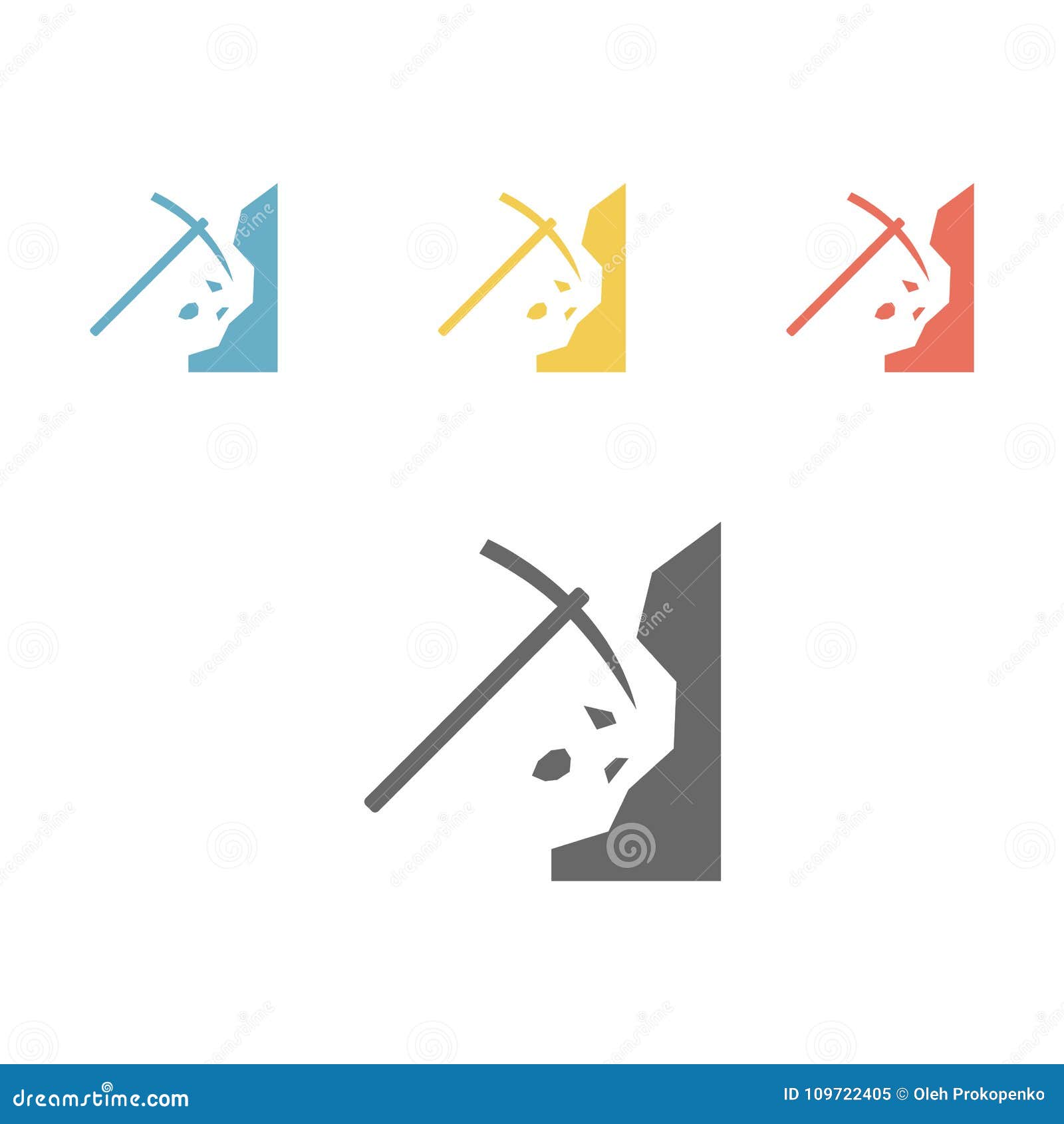 Digging Mountains. Extraction of Rocks Stock Vector - Illustration of ...