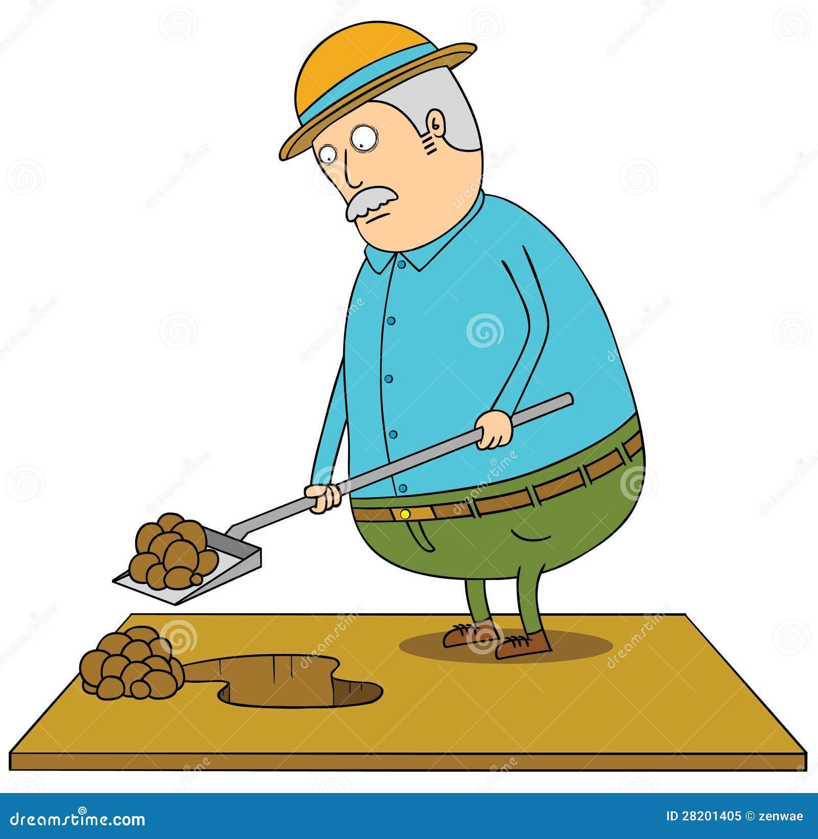 Digging old fat man stock vector. Illustration of mining - 28201405
