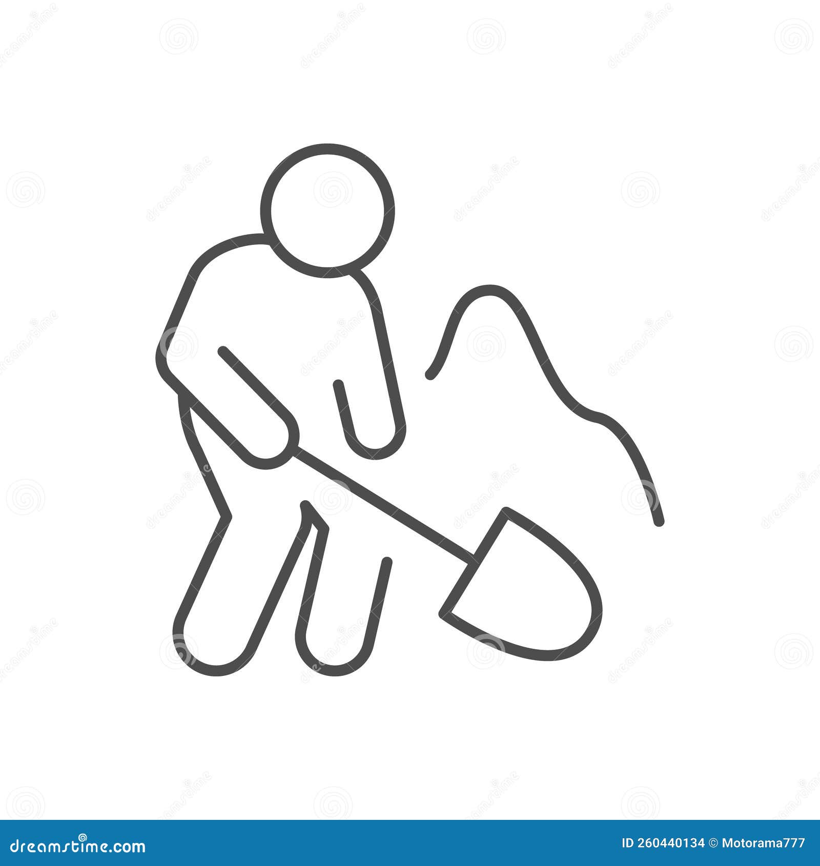 Digging Person Line Outline Icon Vector Illustration | CartoonDealer ...