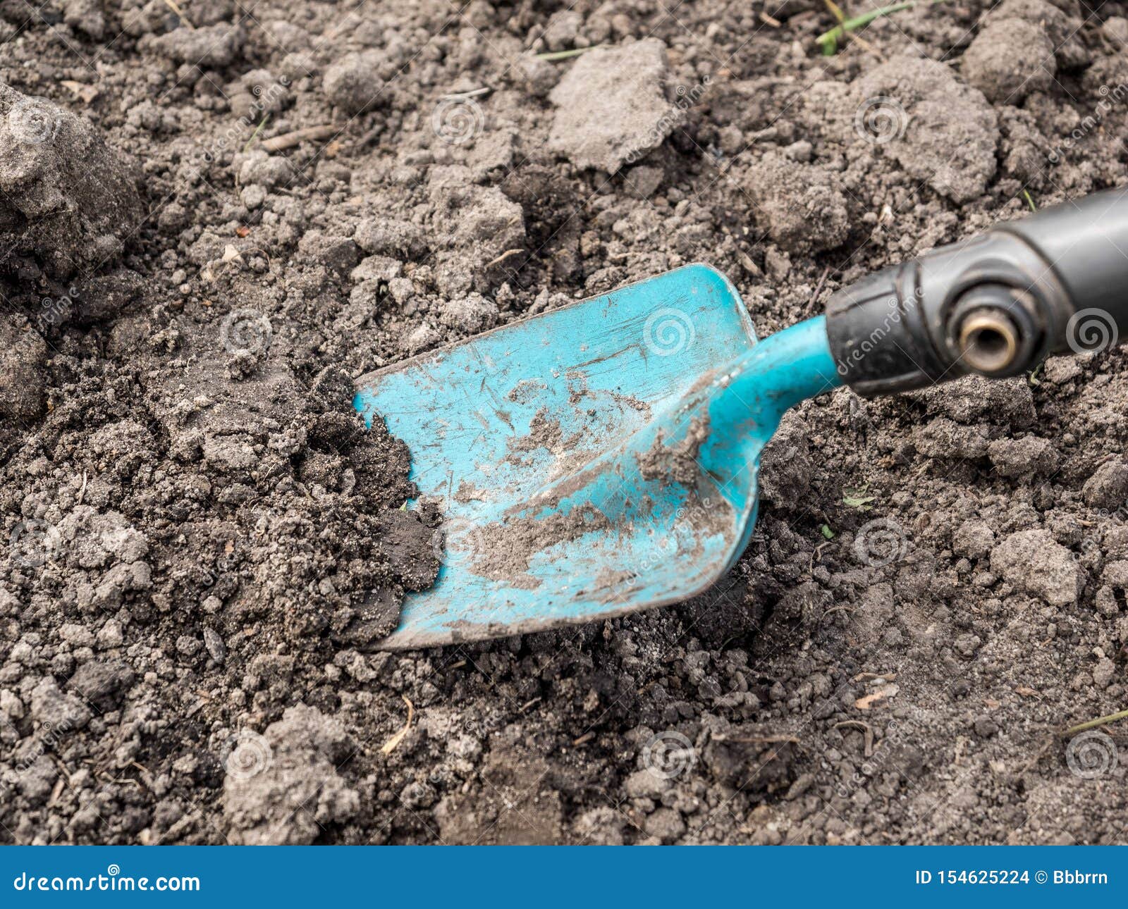 Digging with a Shovel on Garden Stock Photo - Image of tools, dirty ...