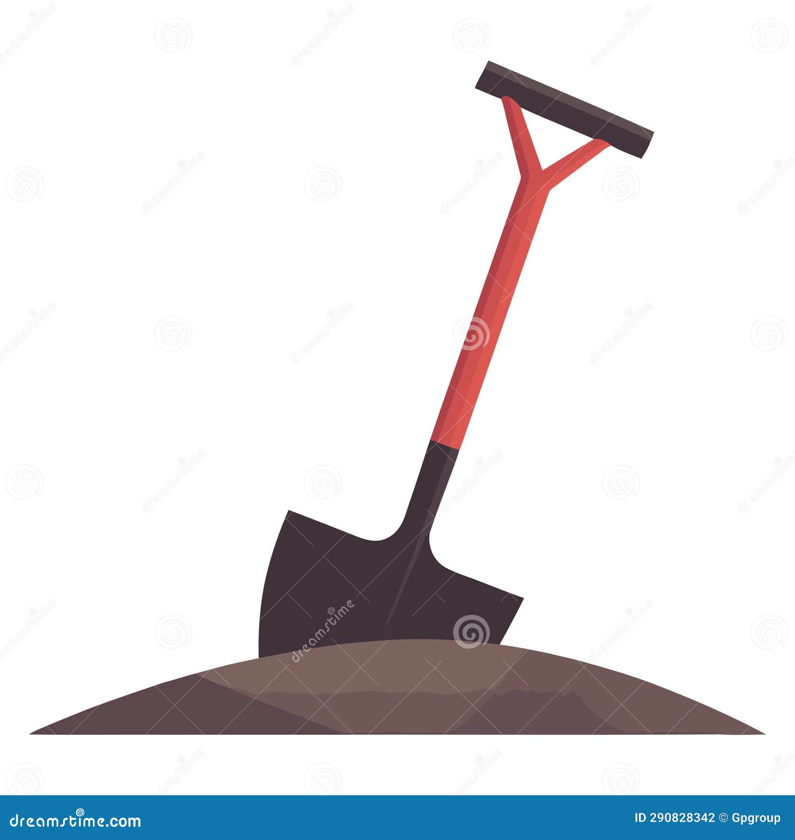 Digging with a shovel stock illustration. Illustration of equipment ...