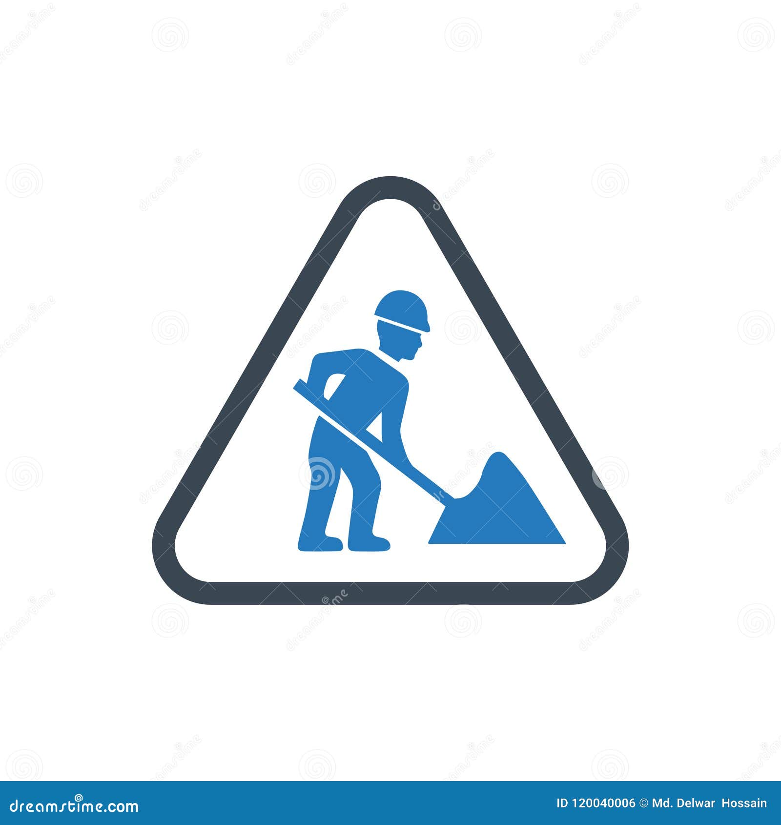Digging Sign Icon stock vector. Illustration of worker - 120040006