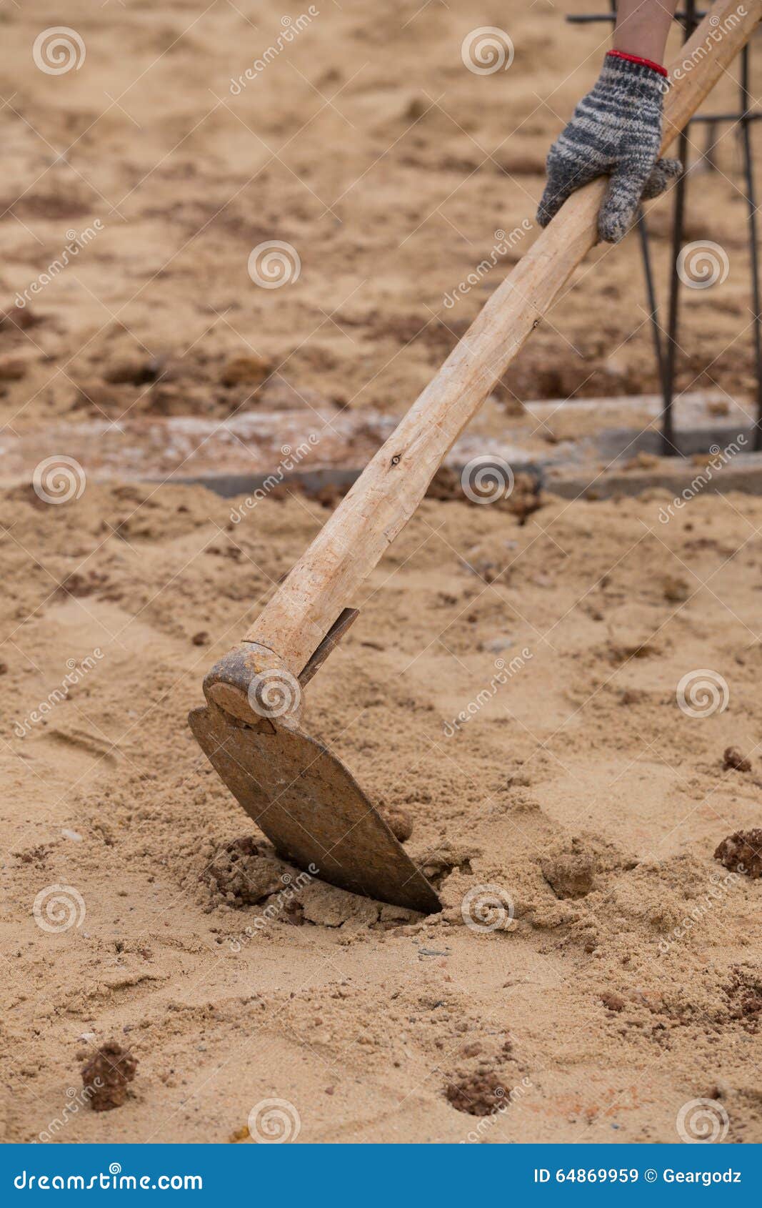 Digging the Soil with a Hoe Stock Image - Image of hole, labor: 64869959