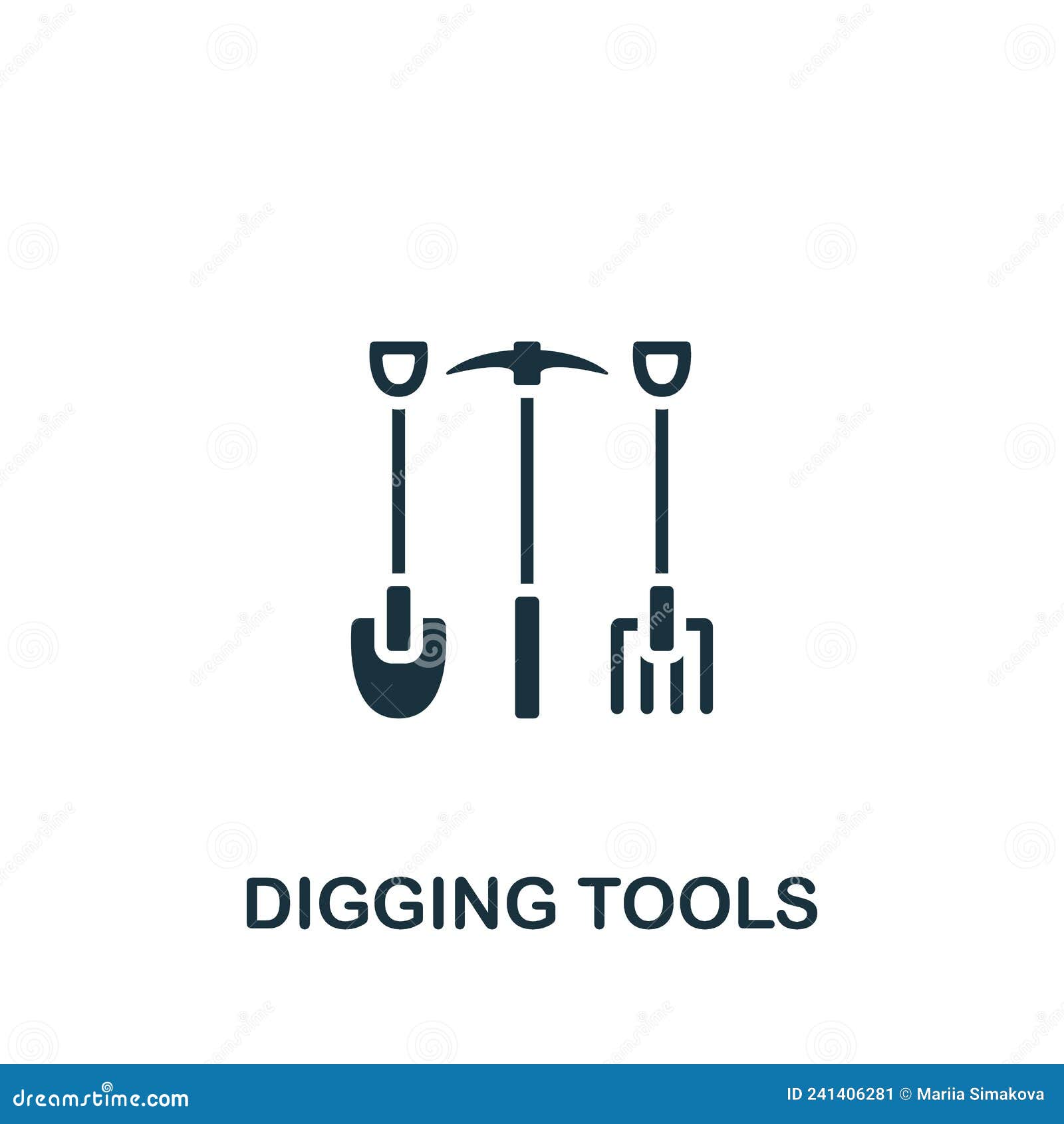 Digging Tools Icon. Monochrome Simple Digging Tools Icon for Templates ...