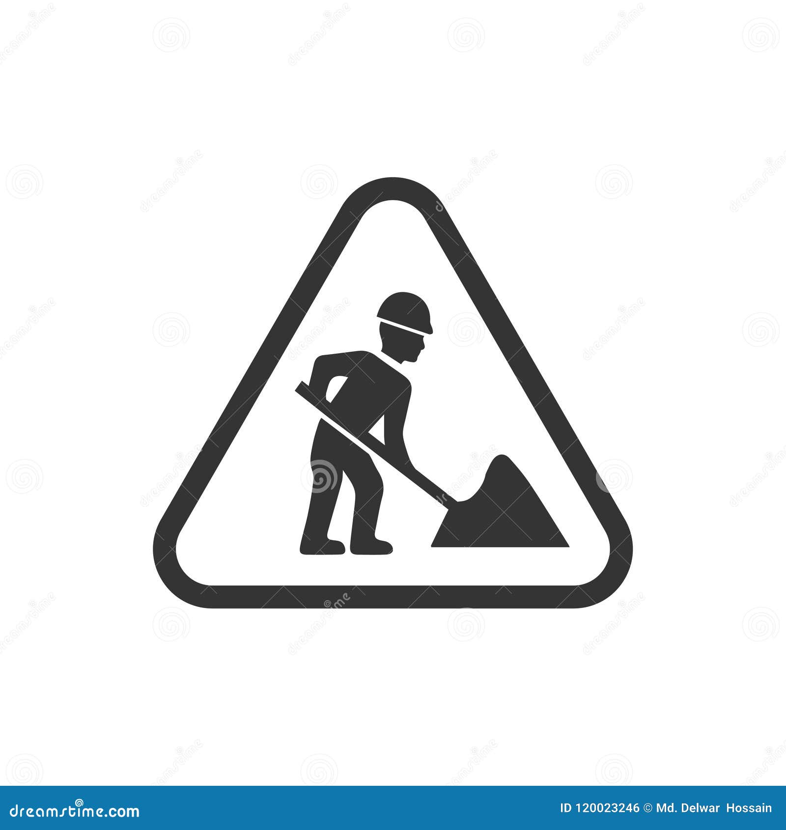 Digging, Under Construction Sign Stock Vector - Illustration of ...