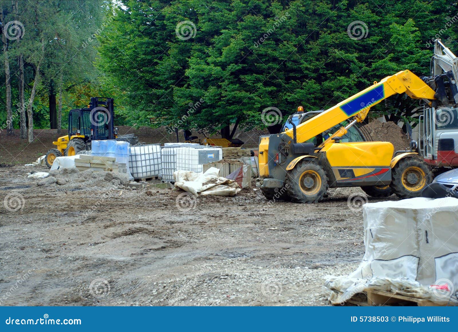 Digging Up the Park stock image. Image of groundwork, skip - 5738503