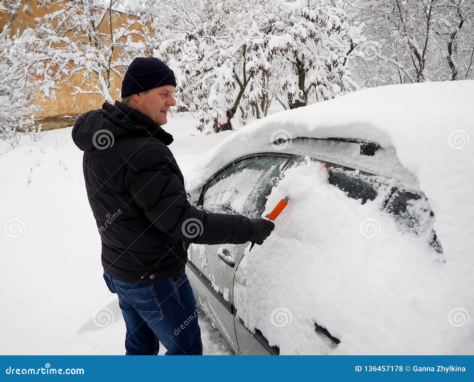 Digging up a snow machine stock photo. Image of plow - 136457178