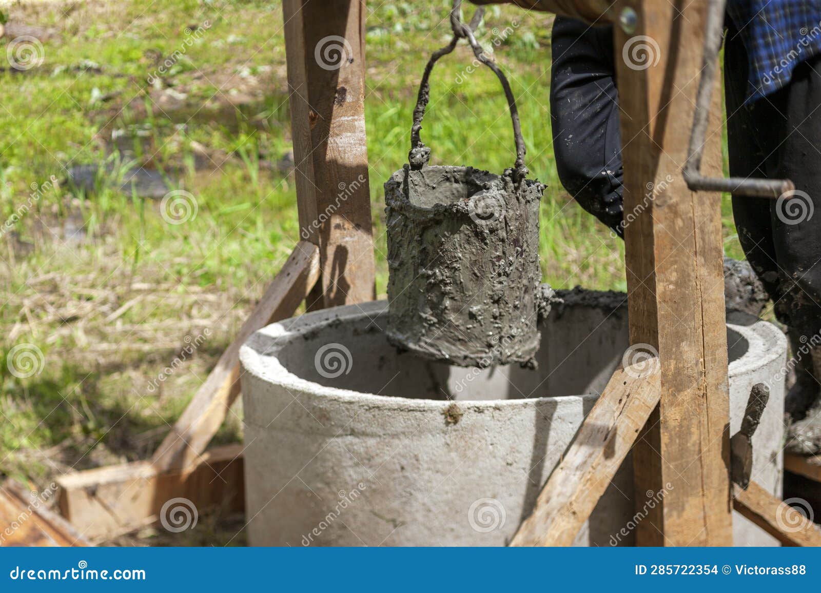 Digging a well stock photo. Image of winch, clay, work - 285722354