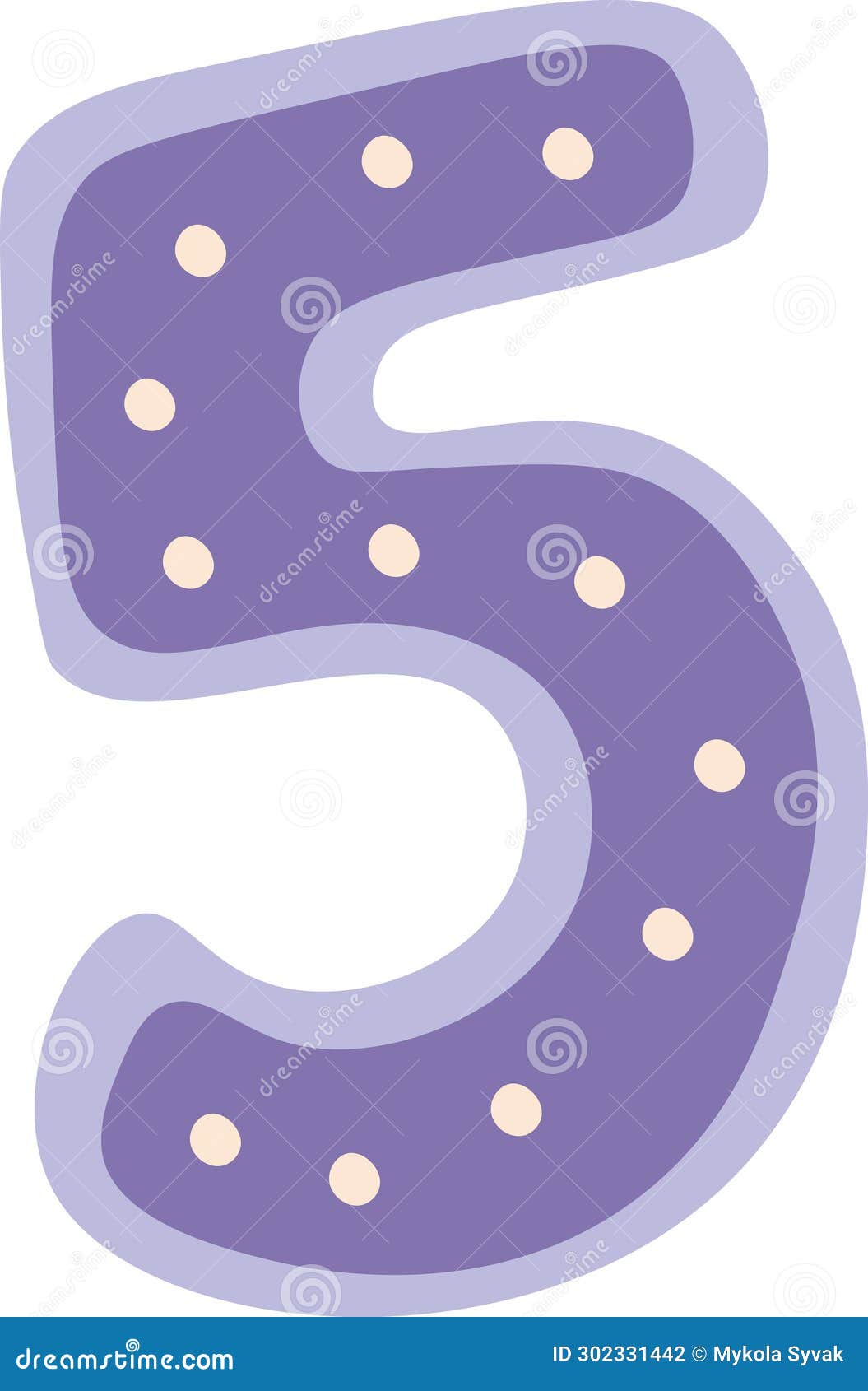 5 Digit Cartoon Alphabet stock vector. Illustration of type - 302331442